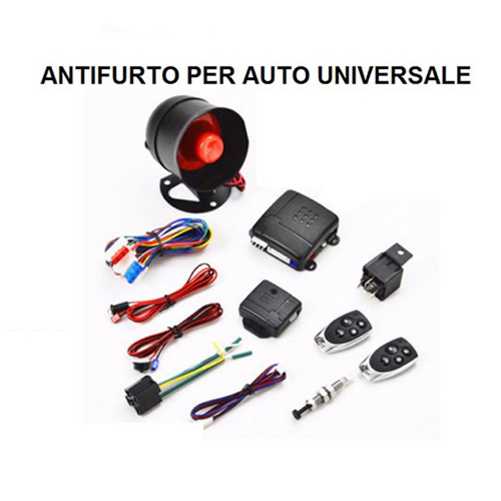 Antifurto Auto Universale Allarme Completo Con 2 Radiocomandi E Centralina